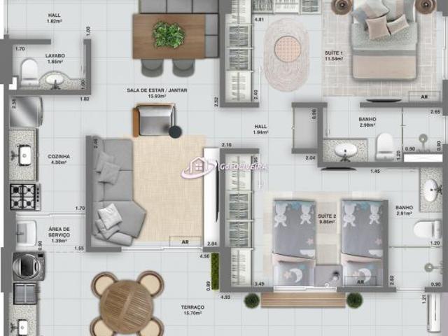 LANÇAMENTO 2 DORMITÓRIOS 1 E 2 SUITES NA AVIAÇÃO PRAIA GRANDE SP
