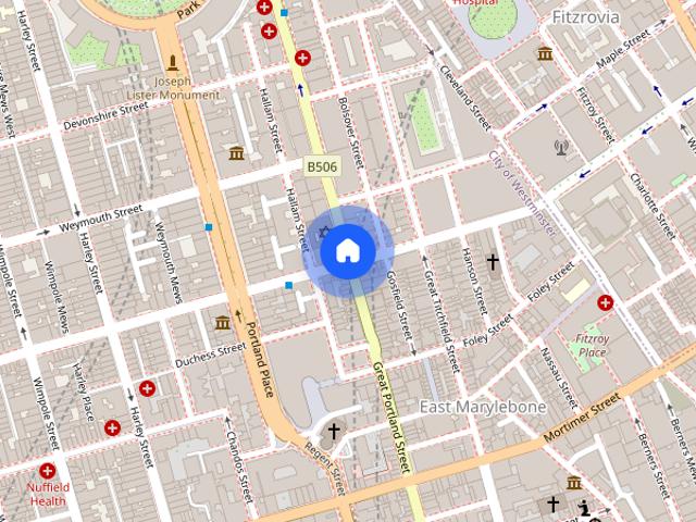 Langham Street, Great Portland Street, Fitzrovia, London W1W