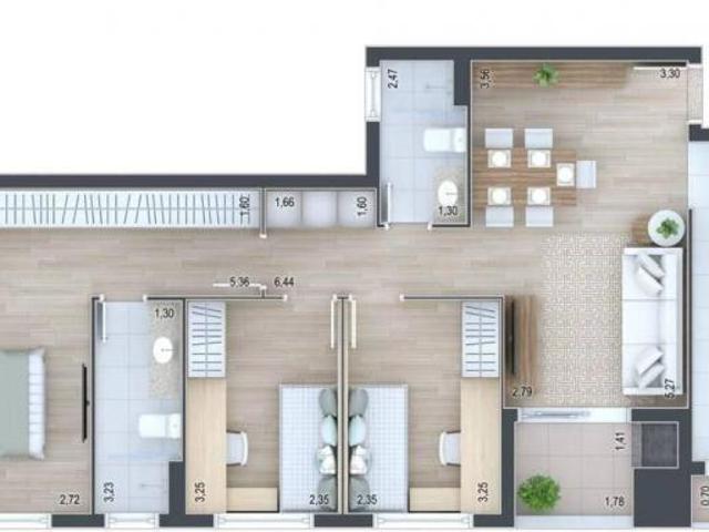 Lavenir Apto 84m² 3 quartos, sacada gourmet e 1 vaga no Ecoville