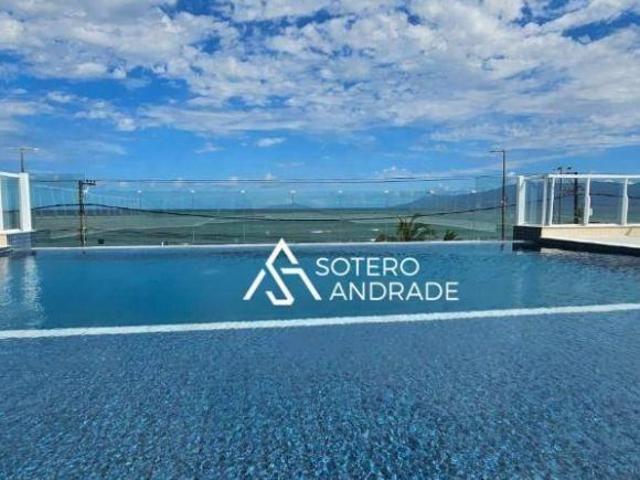 Lindo apartamento com vista para o mar na praia Massaguaçu