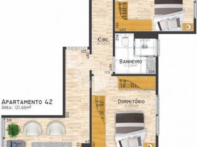 Lindo apartamento na planta no bairro Saõ José, com dois dormitórios, sendo uma suite, sala de estar