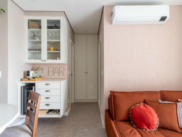 Lindo apto mobiliado, 1 dorm suíte, 54m², ar condicionado, área de lazer completa e espaço pet