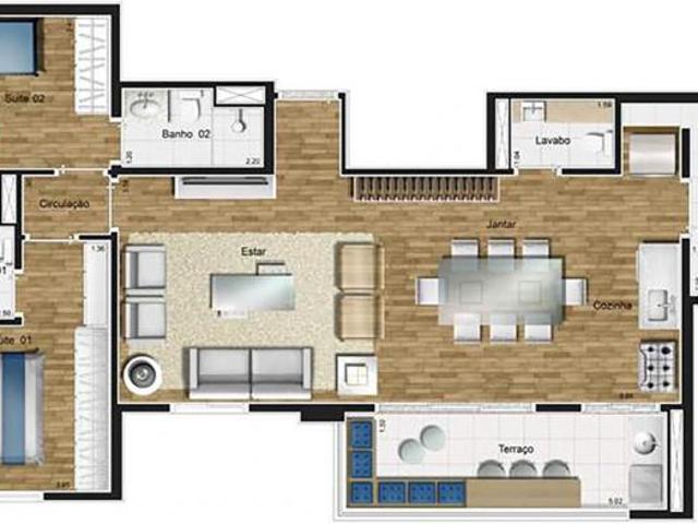 Lindo apto no Ed. Merlot com varanda gourmet e lazer completo
