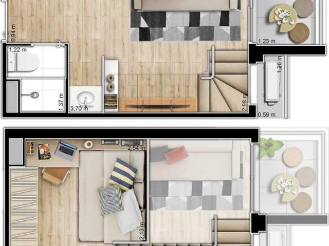 Lindo duplex à venda com suíte e 1 vaga no Brooklin em São Paulo
