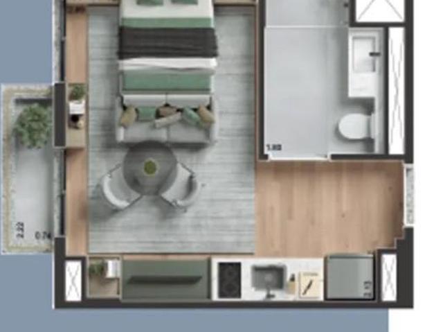 Lindo Studio no Condomínio Today Vila Olímpia com 27m²!