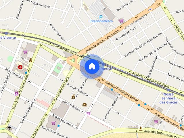 Loft para alugar na Rua Amador Bueno da Ribeira, 112, Centro, São Vicente