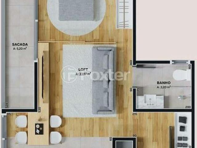 Loft, 1 dormitórios, 48.24 m², em Planalto