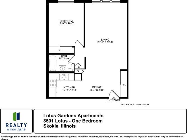Lotus Gardens Apartments 1 Bedroom Apartment for Rent at 8501 Lotus Ave, Skokie, IL 60077
