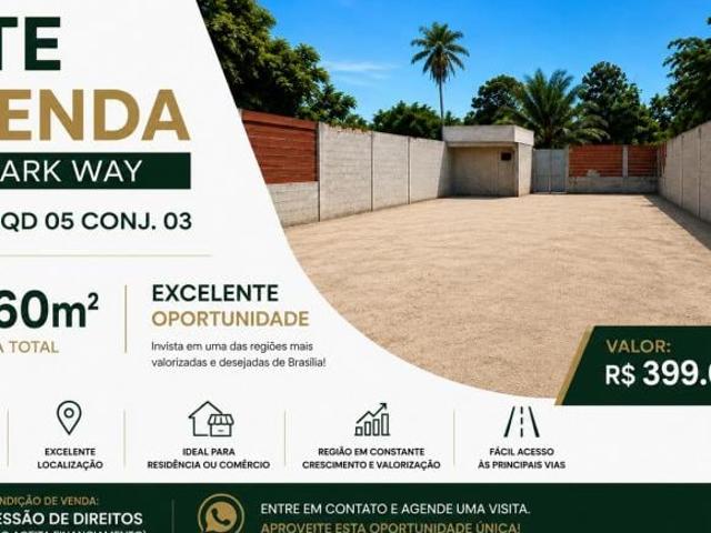 Lote à Venda 360m² Park Way SMPW QD 05 Fora de Condomínio Residencial Comercial Excelente Localizaçã