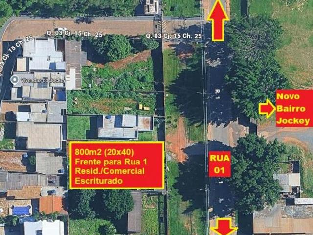 Lote Resid/Comercial Escriturado ao lado NOVO BAIRRO JOCKEY ac. financ
