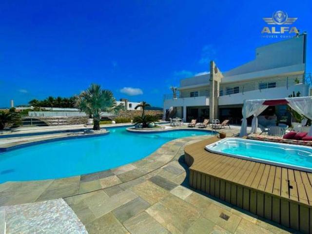 Mansão de luxo frente ao mar no Costão de Pernambuco, Guarujá – 10 suítes, piscina infinita e vista