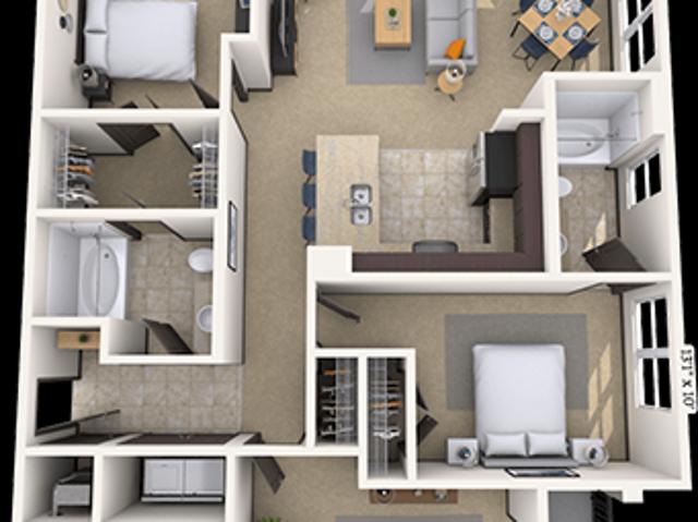 MAA Baldwin Park Traditional 3x3 1376 SF