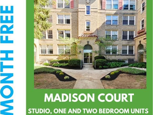 Madison Court Studio Apartment for Rent at 2493 Madison Rd, Cincinnati, OH 45208 Hyde Park