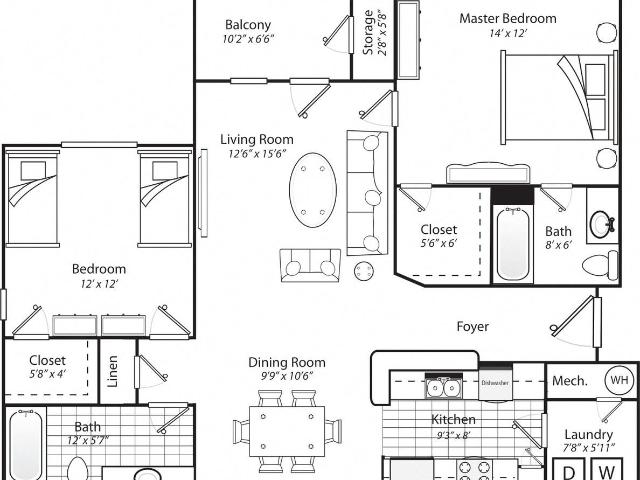 Magnolia Creste Apartments 2 Bedroom Apartment for Rent at 201 Butler Industrial Dr, Dallas, GA 30132
