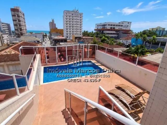 Maravilhosa Cobertura 3 dormitórios Duplex com piscina no Centro de Mongaguá com Vista para o Mar