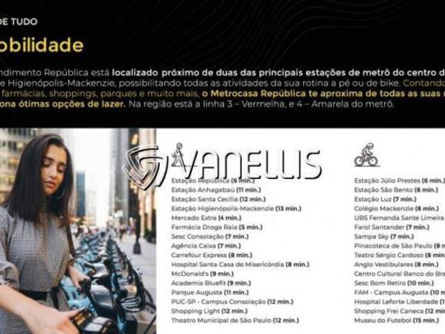 Maravilhoso Loft Studio à Venda na República SP com 2 Vagas
