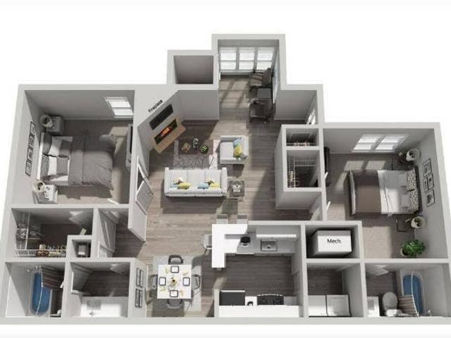 master bedroom with private bath