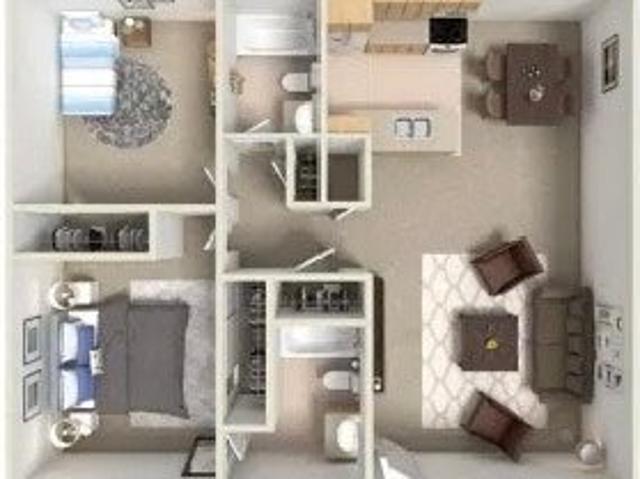 Master bedroom with private bath downstairs unit