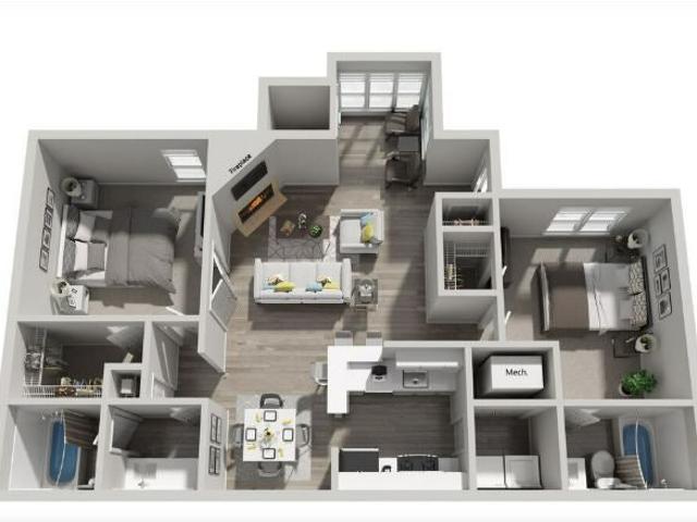 master bedroom with private bathroom for rent