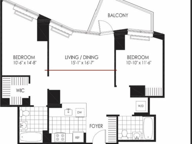 Master bedroom in luxury LIC apartment