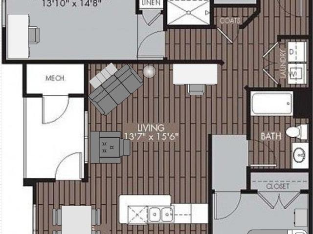 Master bedroom Suite in luxury 2Br BA Apartemnt