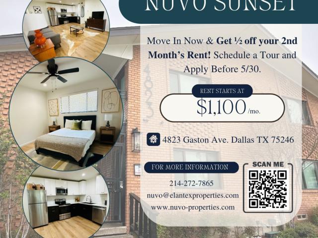 May Move In Feature: Nuvo Sunset – Modern Living in the Heart of Dallas, TX