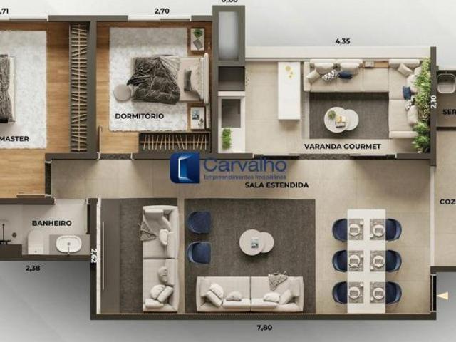 Milão Residencial com 2 Quartos 1 Suíte