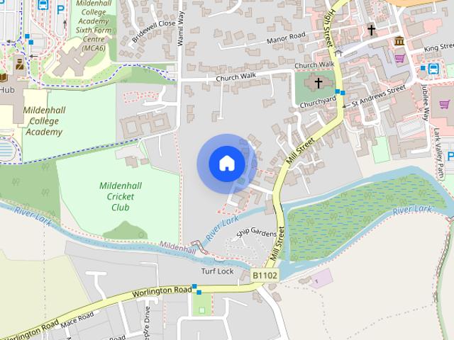 Mill Park Gardens, Mildenhall, Bury St Edmunds, Suffolk, IP28
