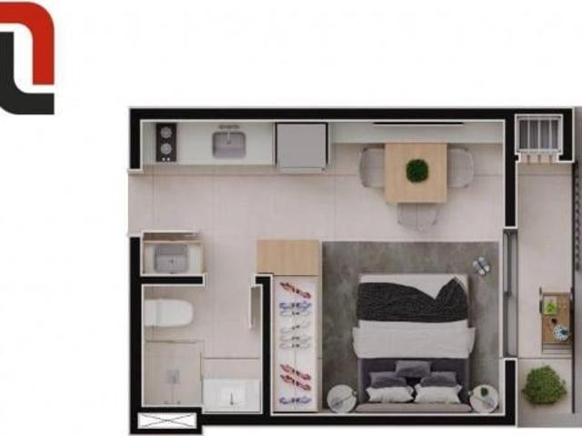 Moní Studio 27m² Open Space c/ sacada gourmet no Alto da Glória