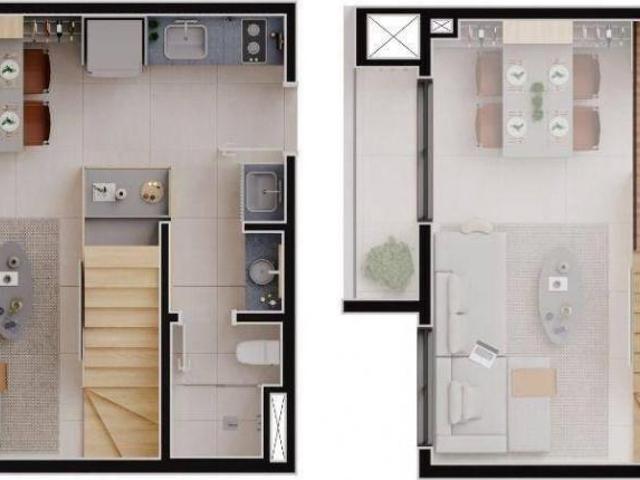 Moni Studio Plex 34m² Open Space c/ mezanino e sacada no Alto da Glória