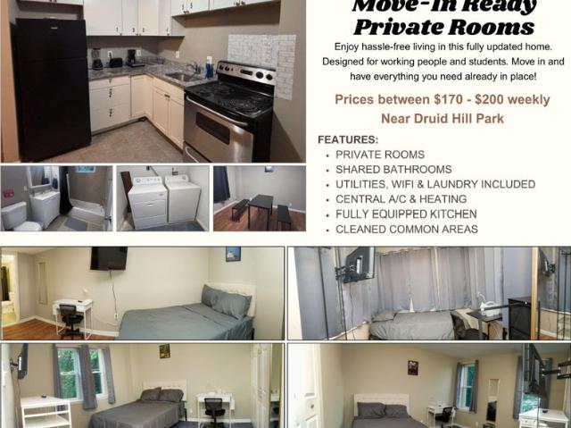MoveIn Ready Private Rooms – Utilities, WiFi & Lau