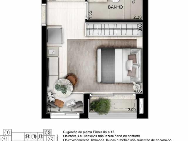 MUDE JÁ Apartamento para venda com 1 quarto em Campo Belo São Paulo
