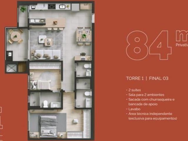 NEST Vanguard Alto XV 2 Suites 1 Vaga Garagem