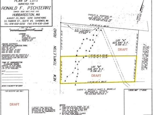 New Templeton Rd, Hubbardston, Plot For Sale