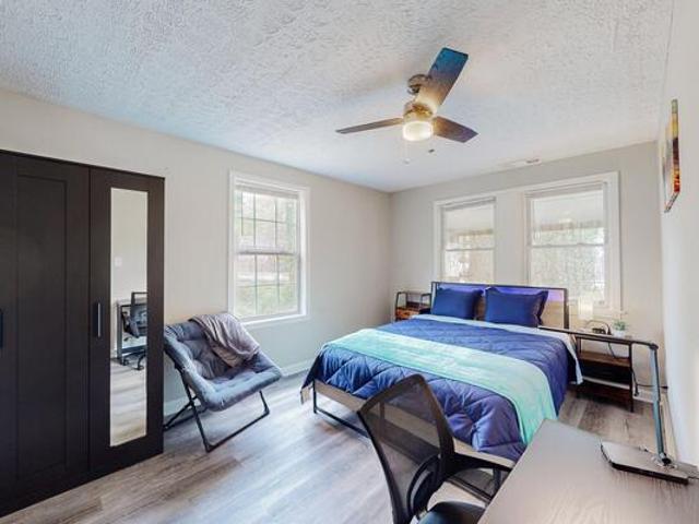 Newly renovated & modern | No Move In Fee, Only 4 master suites w private baths & TVs, Free Wi Fi, Monthly Cleanings, Steps Away from Bus Stop, and Grocery Store 2 Miles Away