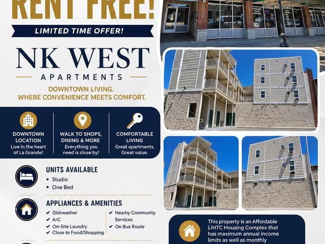 NK West 1 Bedroom Apartment for Rent at 1208 Adams Ave, La Grande, OR 97850