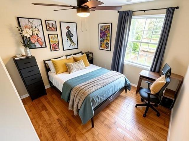 No Move in fee! Free fast wi fi Smart lock rooms Cleaning services included! Bus route