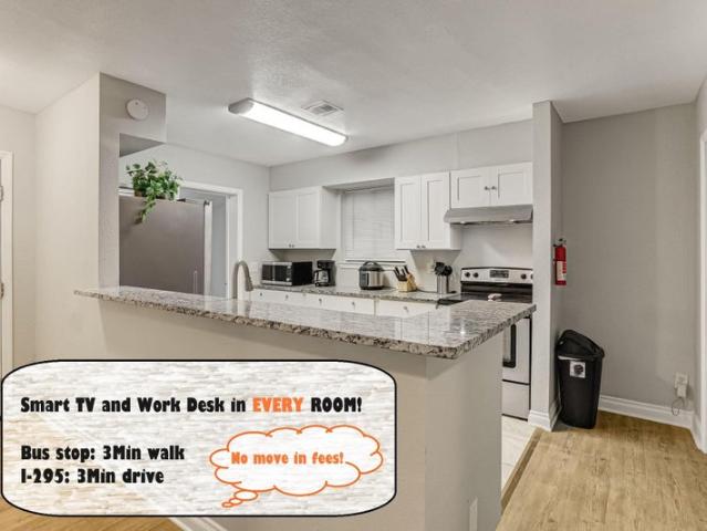 NO MOVE IN FEES! TVs & WORK DESK IN EVERY ROOM! G