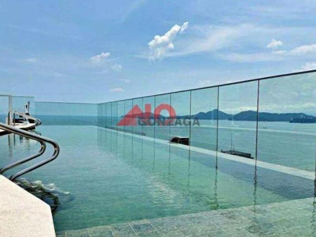 Novo, nunca habitado, a uma quadra da praia da Aparecida, em Santos. Apartamentos de 83,02 m²