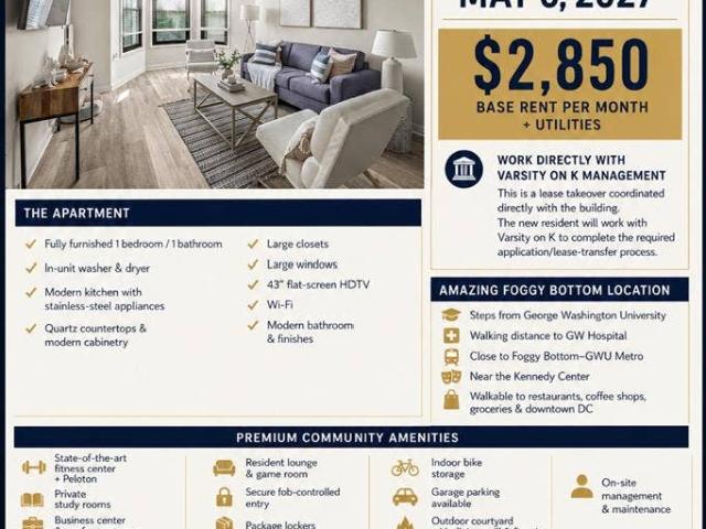 One bedroom/bathroom in DC