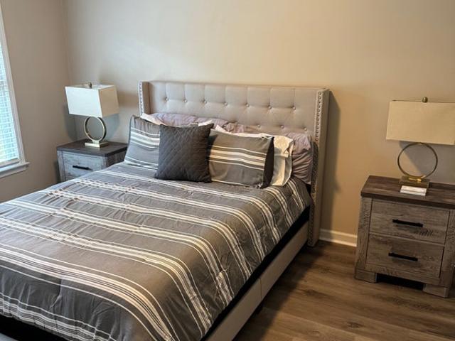 One large room with furniture