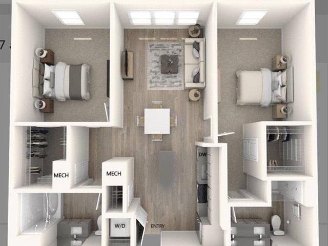 One private bedroom/bathroomm