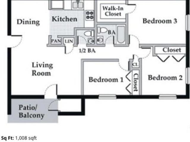 One room available in a Three Bedroom
