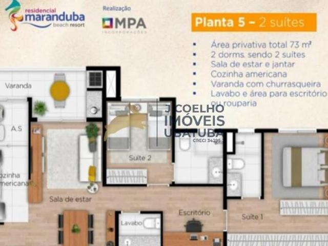 Oportunidade de Investimento Apartamento a venda com 2 dormitórios, sendo 2 suítes Maranduba U