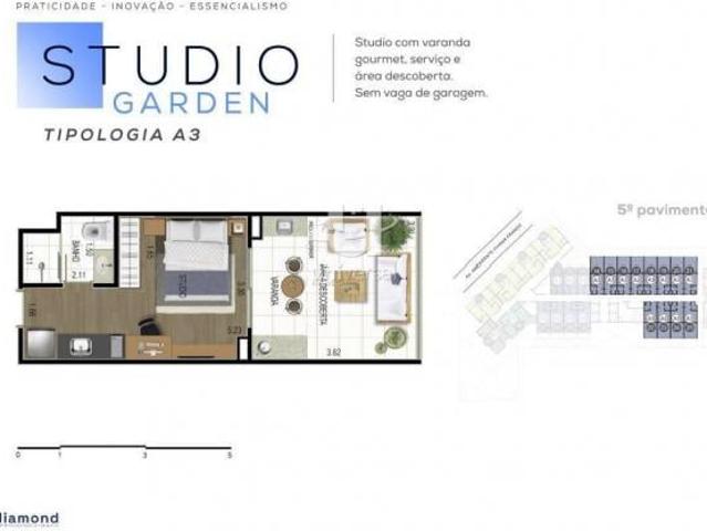 Oportunidade de repasse – Studio Garden no Diamond Infinity por R$259.900