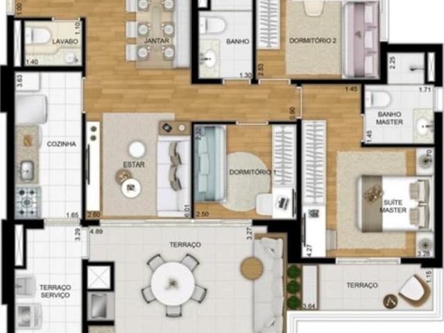 OPORTUNIDADE LINDO APARTAMENTO COM VARANDA GOURMET E 2 VAGAS DE GARAGEM
