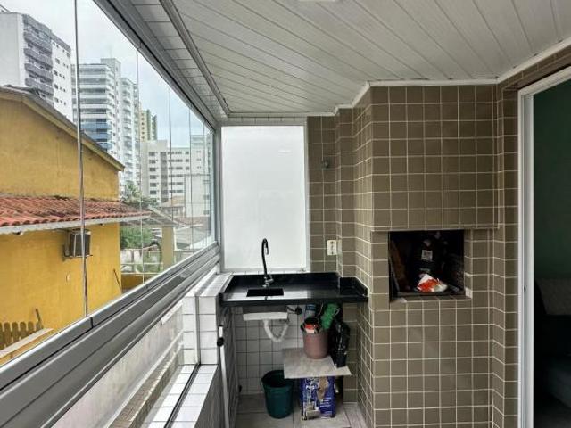 Oportunidade! Mobiliado, 1 Quarto c/ sacada gourmet Guilhermina, Praia Grande