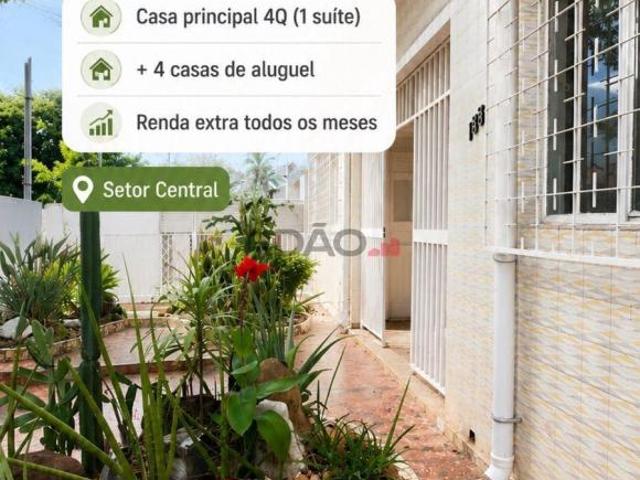 Oportunidade p/ Investidor: Casa 4Q 1 suíte + 4 Casas de Aluguel no Setor Central Casa de Rua com