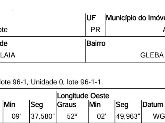 Oportunidade Única em ATALAIA PR | Tipo: Terreno | Negociação: Leilão | Situação: Imóvel
