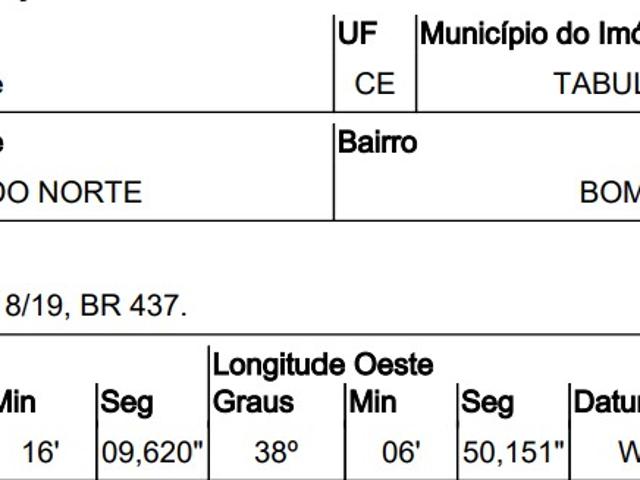 Oportunidade Única em TABULEIRO DO NORTE CE | Tipo: Terreno | Negociação: Venda Direta Online | Situação: Imóvel